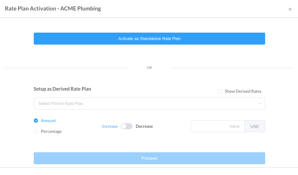 Rate Plans - Add, Activate, Edit
